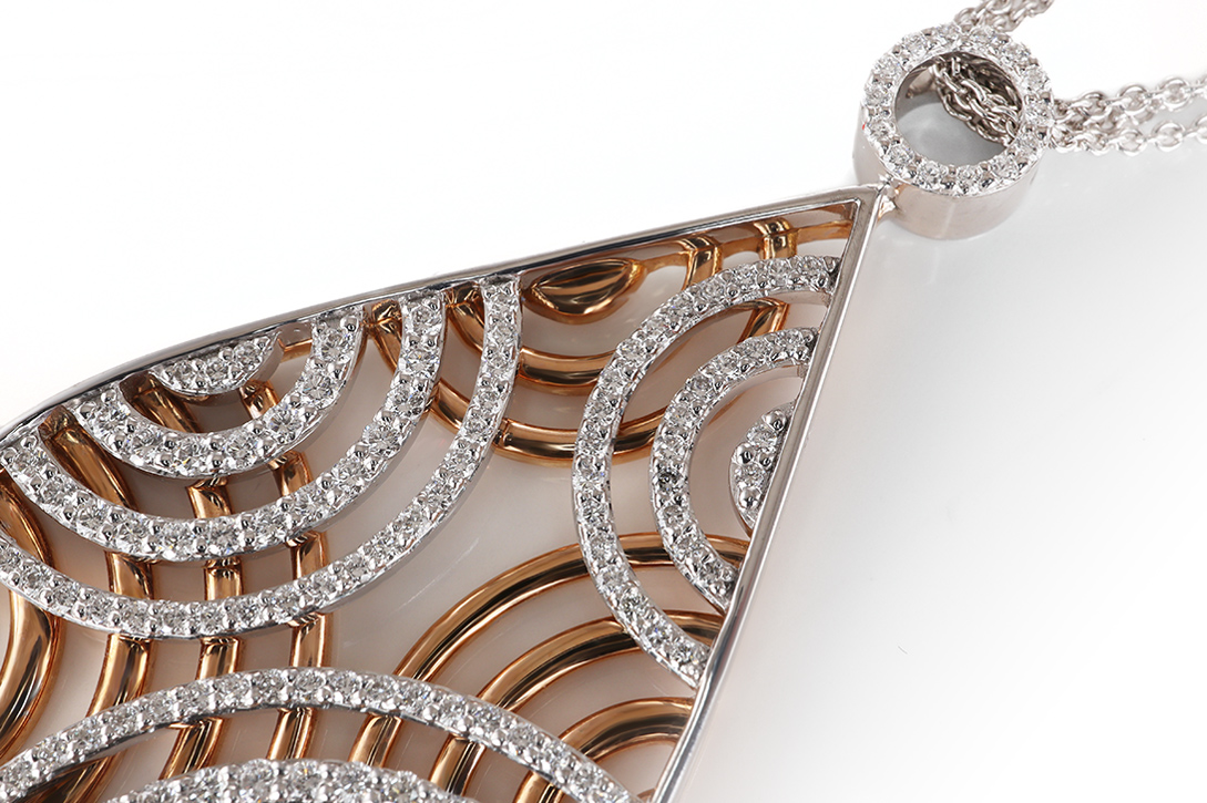 Kette Anhänger Leo Wittwer 150 Brillanten ca 0,99ct TW/VS 750 Gold ...